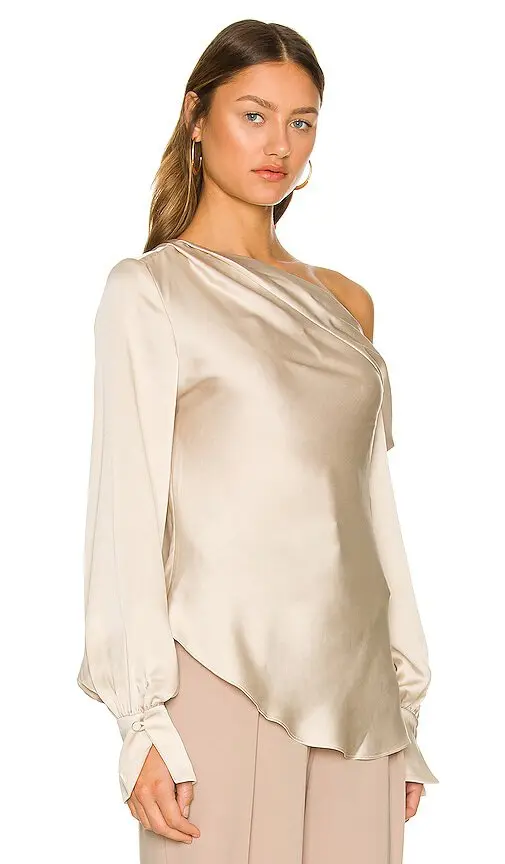 Simkhai Alice One Shoulder Top - Champagne