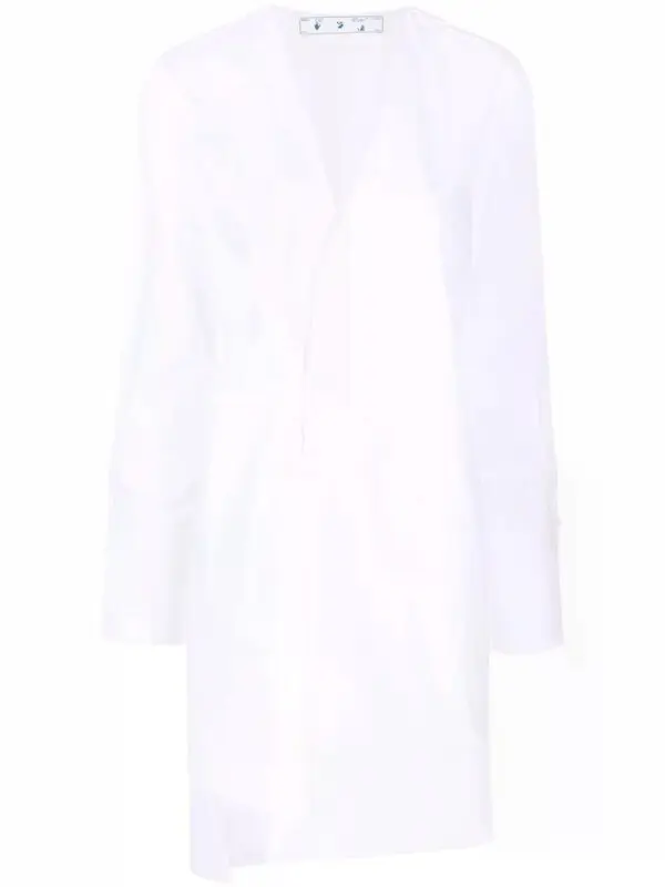Off-White Shirt Dress - White