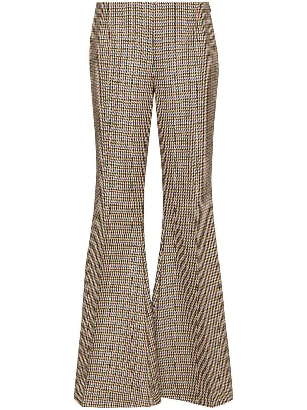 Stella McCartney Houndstooth Flared Trousers - Neutrals