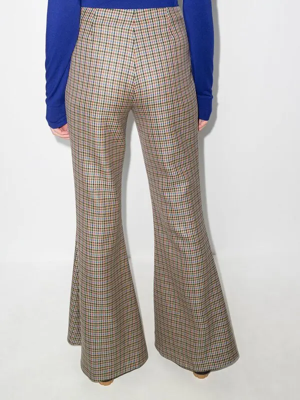 Stella McCartney Houndstooth Flared Trousers - Neutrals