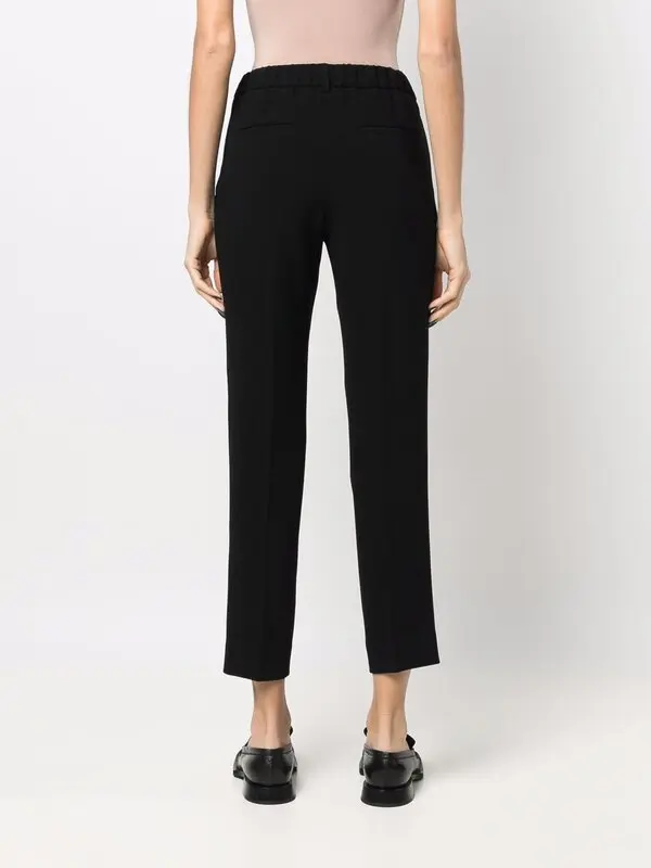 Alberto Biani Cropped Tailored Trousers - Black
