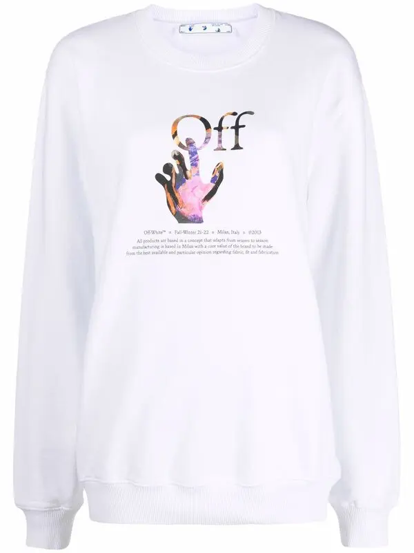 Off-White Caravaggio Hand Logo-print Sweatshirt - White
