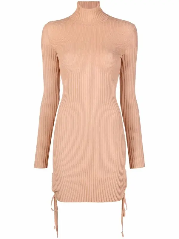 ANDREĀDAMO Roll-neck Ribbed Knit Dress