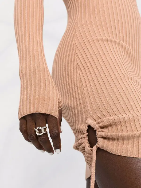 ANDREĀDAMO Roll-neck Ribbed Knit Dress