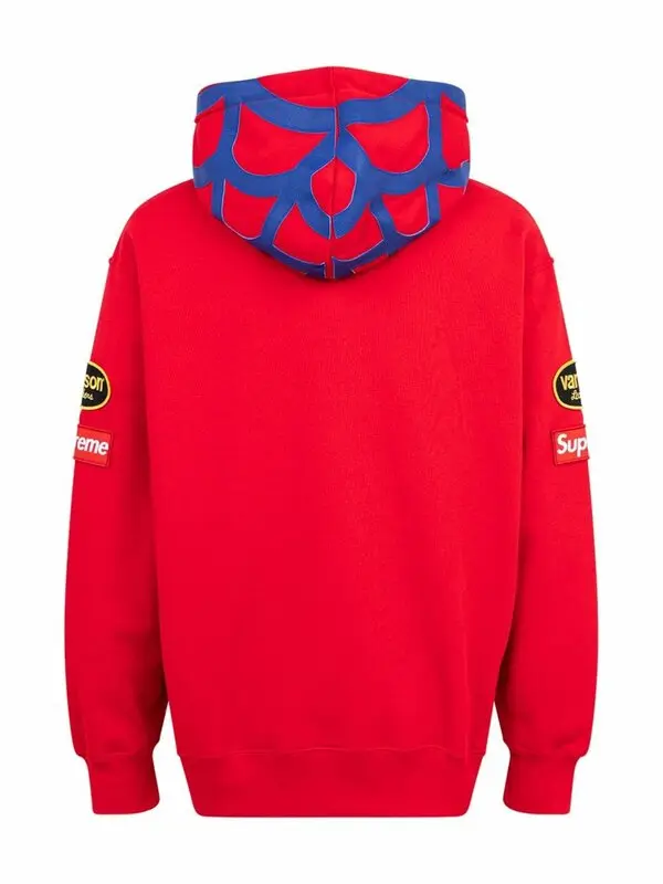 Supreme X Vanson Leathers Spider Zip-Up Hoodie - Red | Editorialist