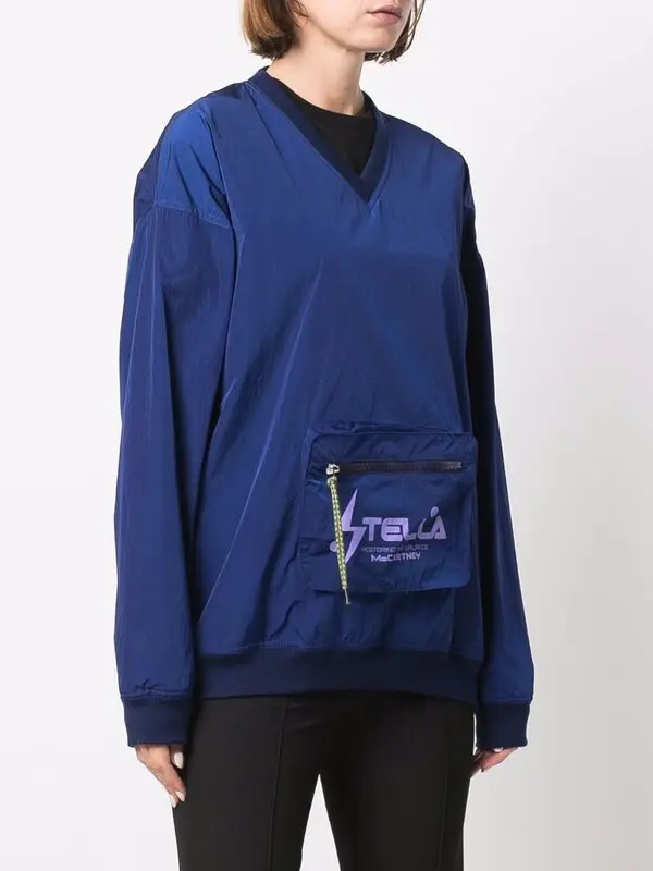 Stella McCartney V-neck Pouch Pocket Sweatshirt