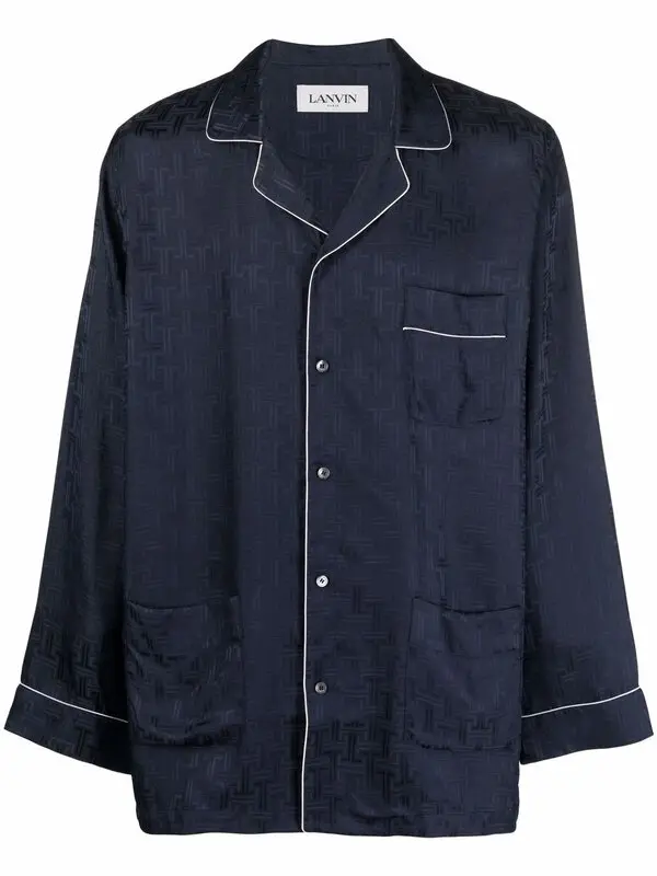 LANVIN Logo-print Pajama Shirt - Blue