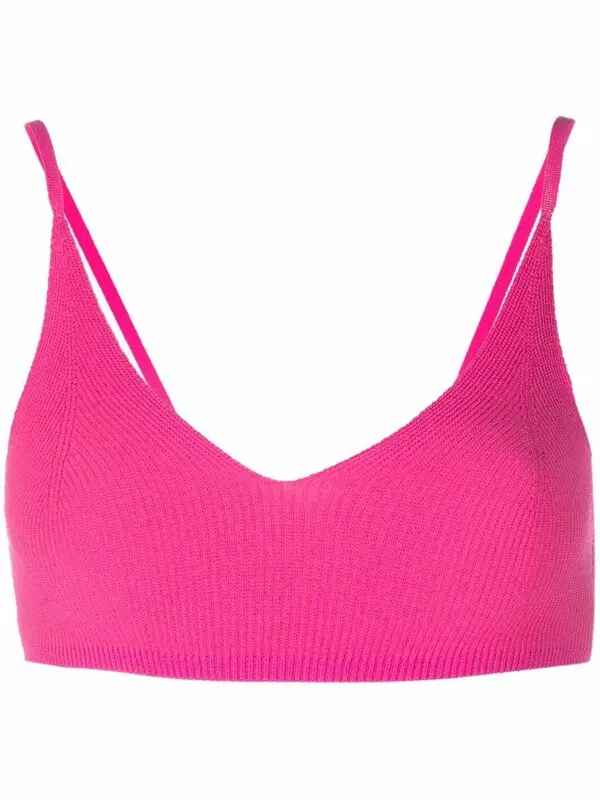 Jacquemus Le Bandeau Valensole Knitted Bralette - Pink