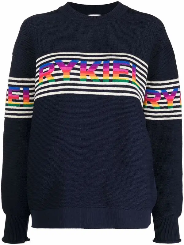 Sonia Rykiel Paris Striped Logo-knit Jumper