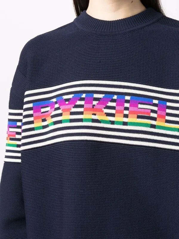 Sonia Rykiel Paris Striped Logo-knit Jumper