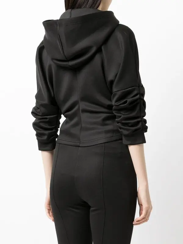 GROUND ZERO Draped-sleeve Zipped Hoodie
