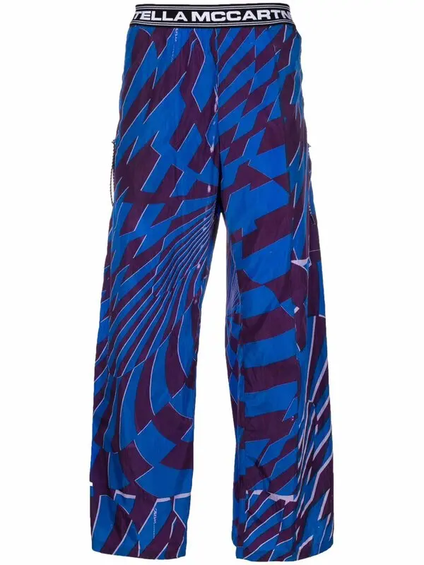 Stella McCartney Geometric Print Straight Leg Trousers - Blue