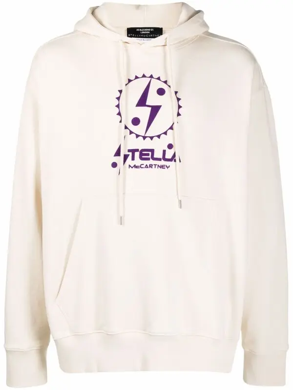 Stella McCartney Logo Print Hoodie - Neutrals