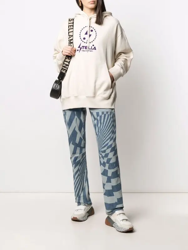 Stella McCartney Logo Print Hoodie - Neutrals