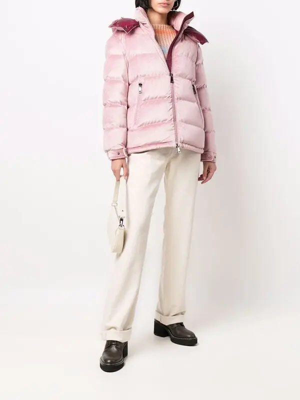 Moncler Holostee Velvet Puffer Jacket In Pink - 37% Off | Editorialist
