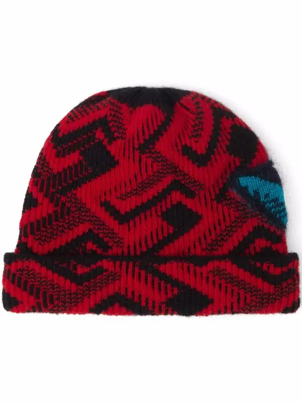 Prada Geometric Intarsia Beanie