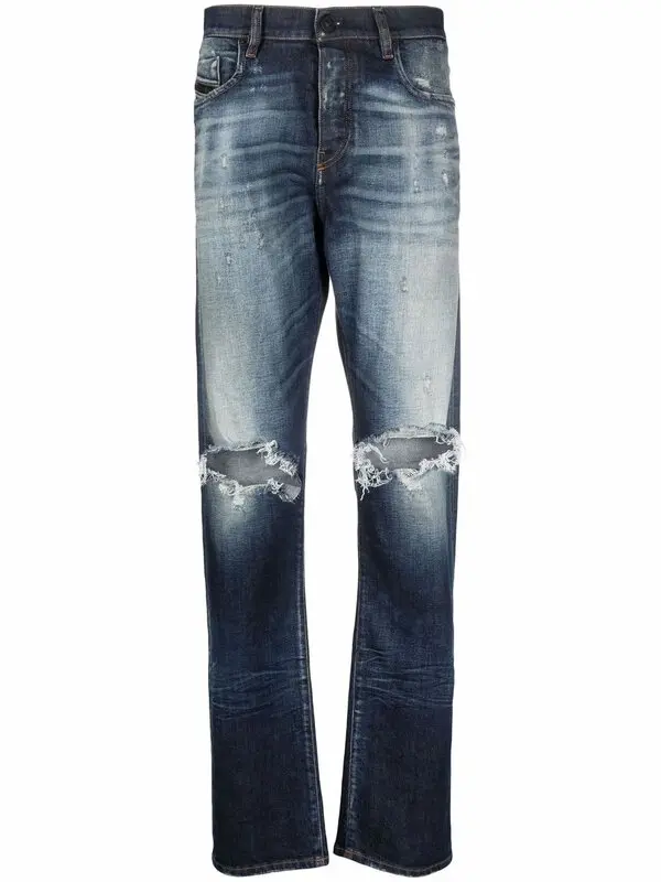 DIESEL® Viker Distressed Straight Leg Jeans