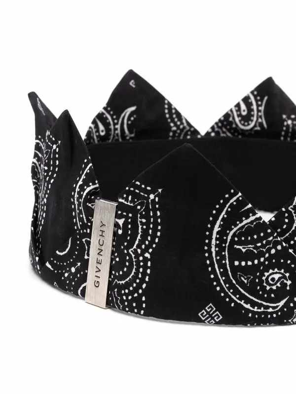 Givenchy Crown Bandana Headband - Black | Editorialist display picture 2