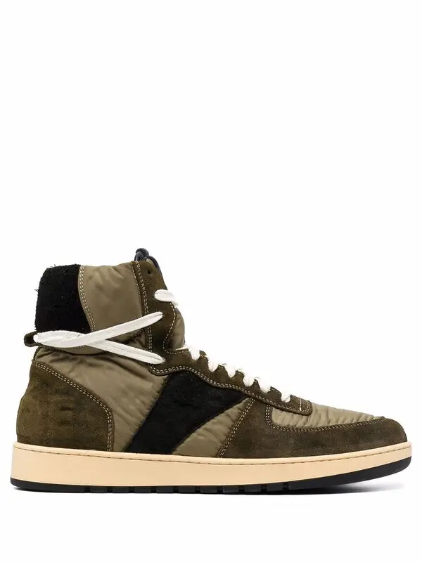 Rhude Rhecess Panelled High-top Sneakers - Green
