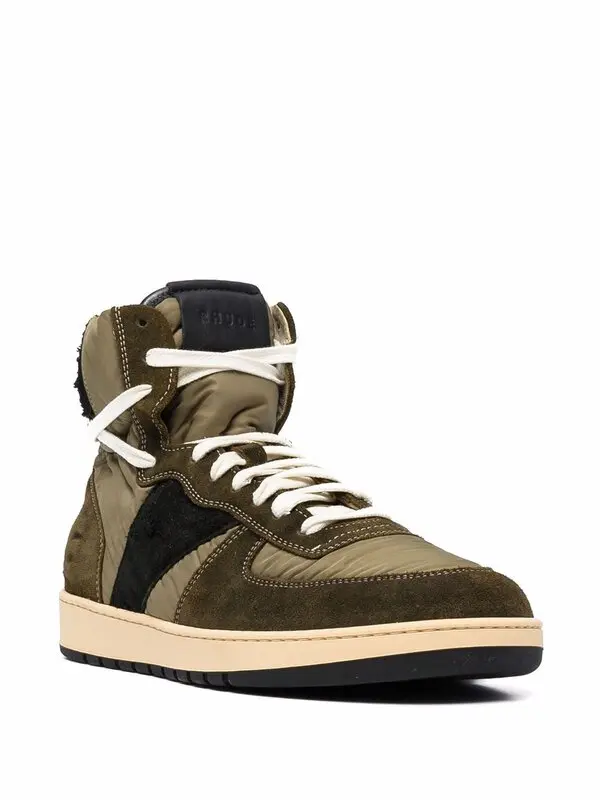 Rhude Rhecess Panelled High-top Sneakers - Green