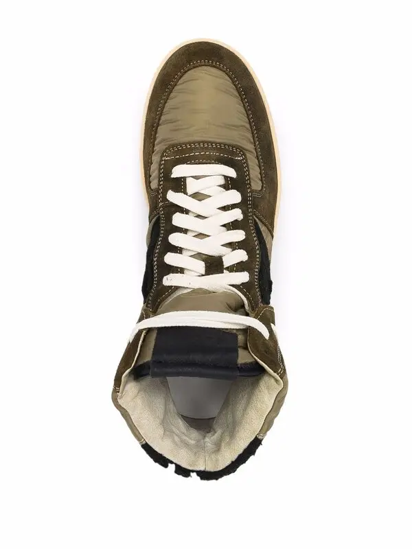 Rhude Rhecess Panelled High-top Sneakers - Green