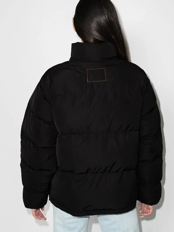 Heron Preston For Calvin Klein Logo-Print Puffer Jacket In Black 
