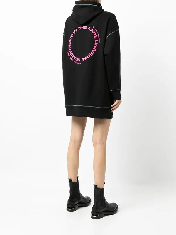 A BATHING APE Aape * Logo Print Hooded Dress