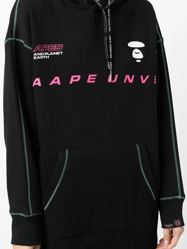 A BATHING APE Aape * Logo Print Hooded Dress