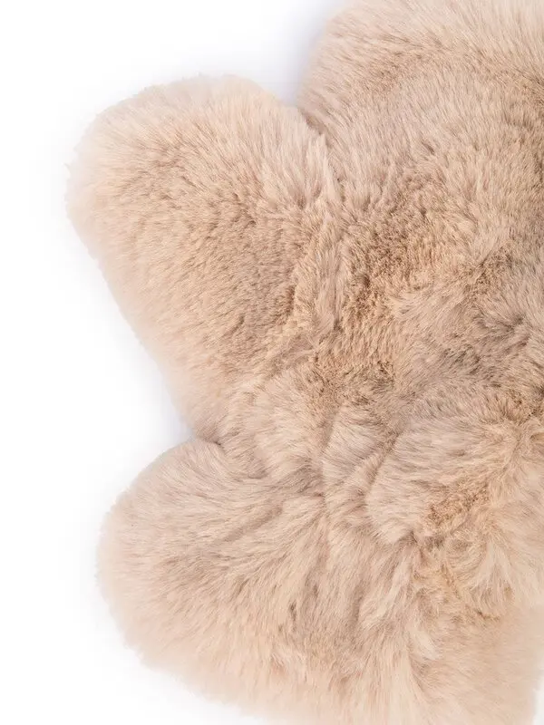 Apparis Ariel Fingerless Faux-fur Gloves - Neutrals
