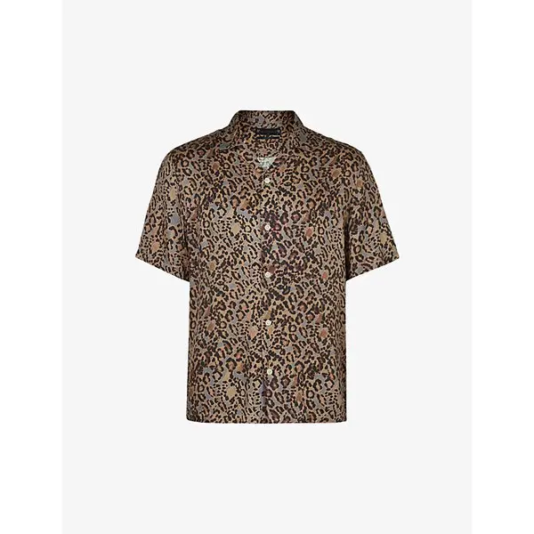ALLSAINTS Halftone Leopard-print Relaxed-fit Woven Shirt