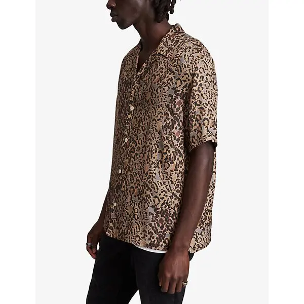 ALLSAINTS Halftone Leopard-print Relaxed-fit Woven Shirt