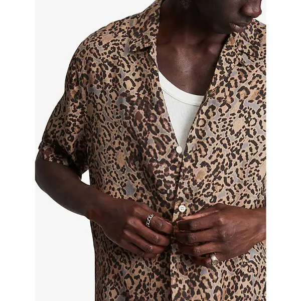 ALLSAINTS Halftone Leopard-print Relaxed-fit Woven Shirt