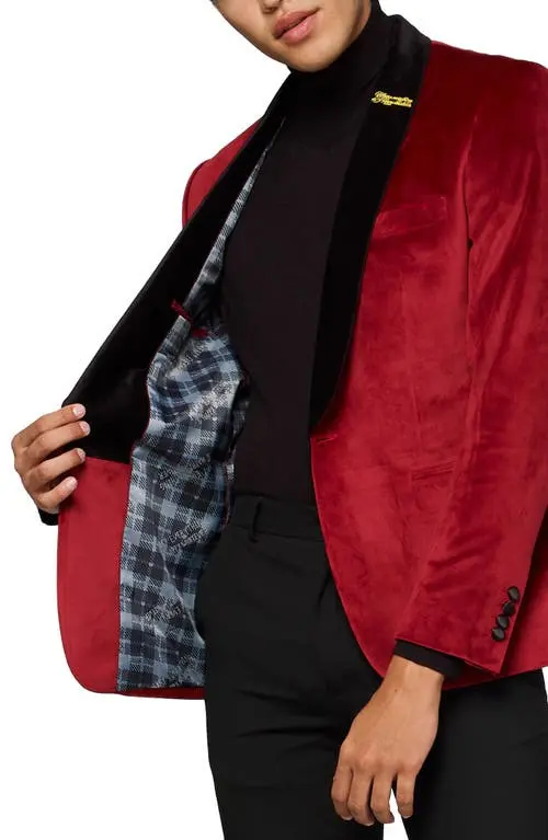 Opposuits Deluxe Burgundy Velvet Dinner Jacket - Red