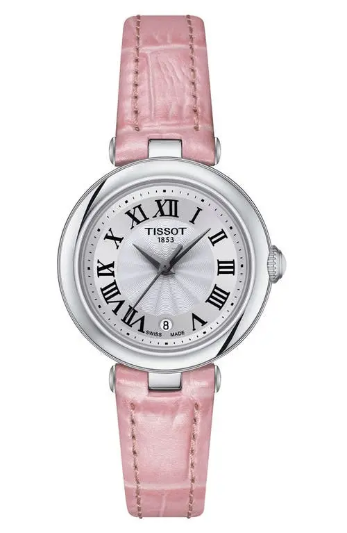 TISSOT Bellissima Leather Strap Watch - Pink