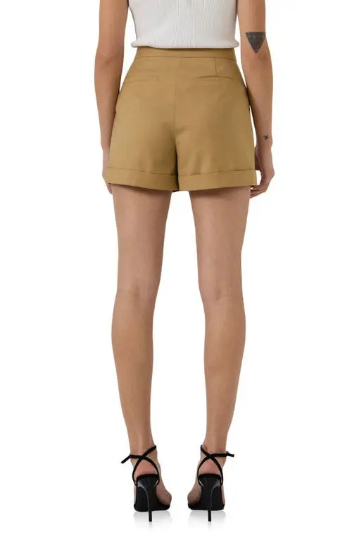 Endless Rose Tailored High-waist Shorts - Brown