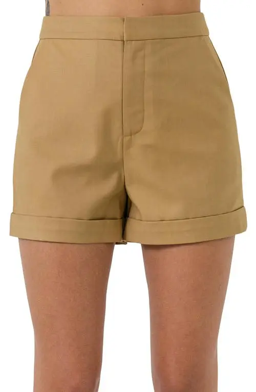 Endless Rose Tailored High-waist Shorts - Brown