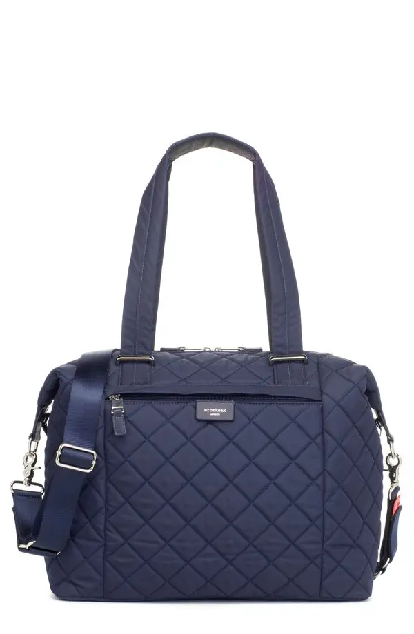 STORKSAK Stevie Quilted Nylon Diaper Bag