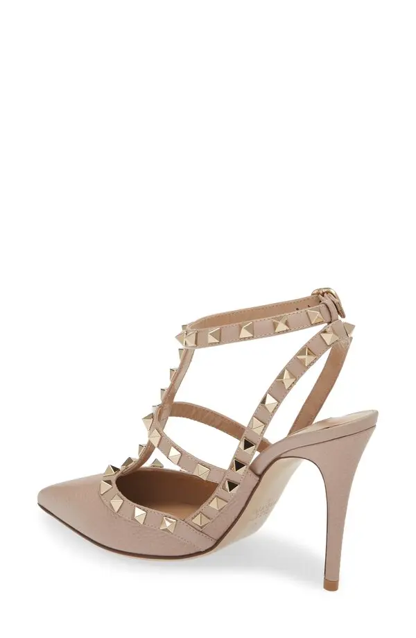 Valentino Garavani Rockstud Ankle Strap Pump - P45 Poudre