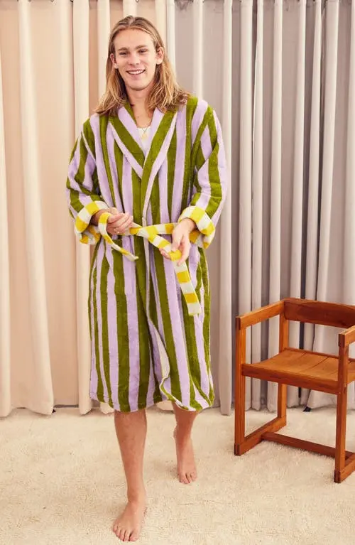 DUSEN DUSEN Stripe Terry Bathrobe
