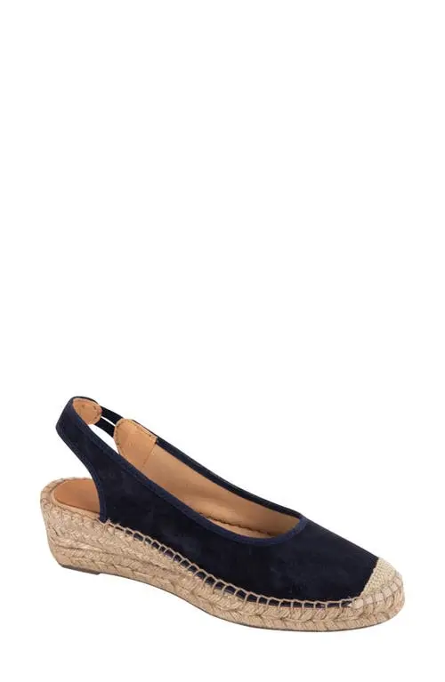 PATRICIA GREEN Valencia Slingback Wedge Espadrille - Navy