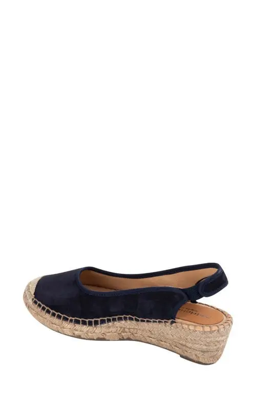 PATRICIA GREEN Valencia Slingback Wedge Espadrille - Navy
