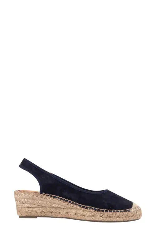 PATRICIA GREEN Valencia Slingback Wedge Espadrille - Navy