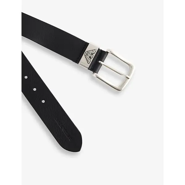 Emporio Armani Embossed Logo Leather Belt