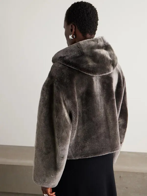 YVES SALOMON Hooded Shearling Jacket