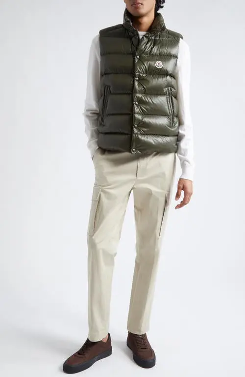 Moncler Tibb Down Puffer Vest - Olive Green