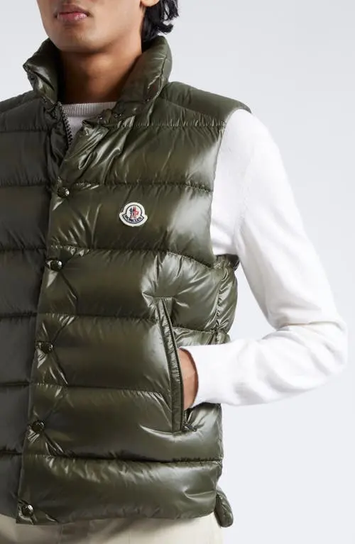 Moncler Tibb Down Puffer Vest - Olive Green