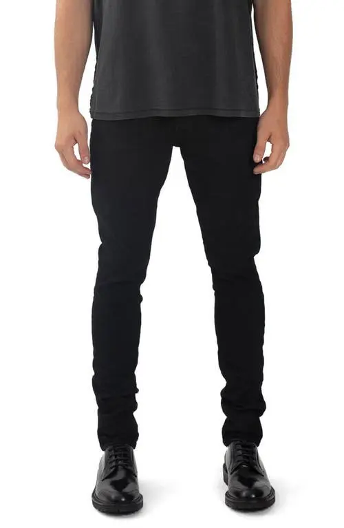 PURPLE BRAND Resin Coated Skinny Jeans - Black Resin