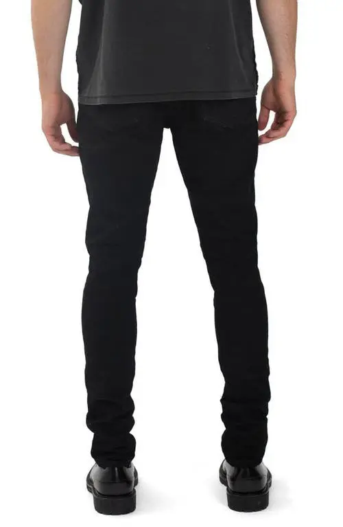 PURPLE BRAND Resin Coated Skinny Jeans - Black Resin