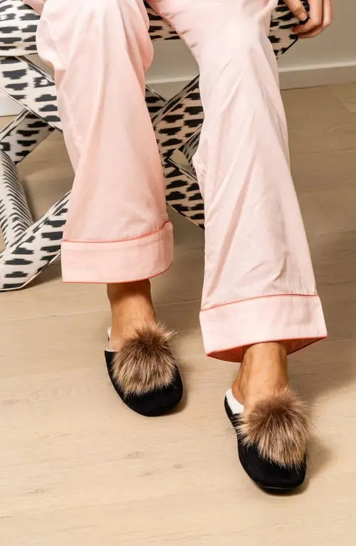 PATRICIA GREEN Pretty Pouf Slipper - Black/tan