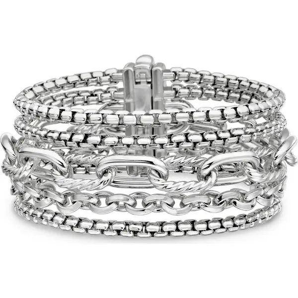 David Yurman Multi-row Chain Bracelet - Silver